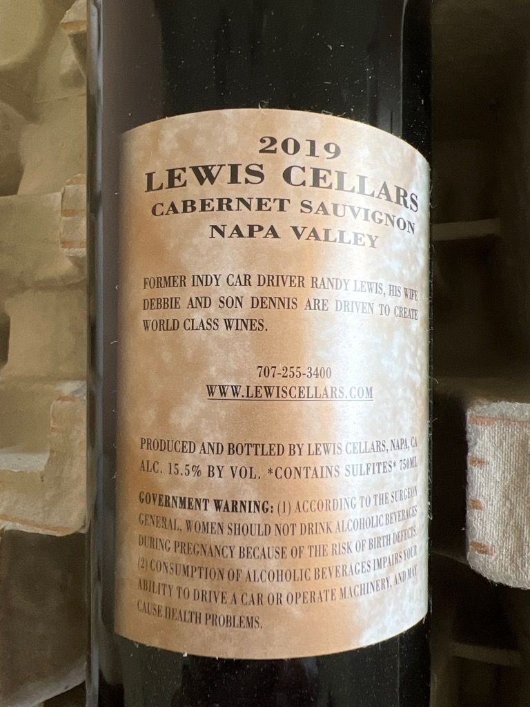 2019 Lewis Cellars Cabernet Sauvignon Napa Valley, USA, California ...
