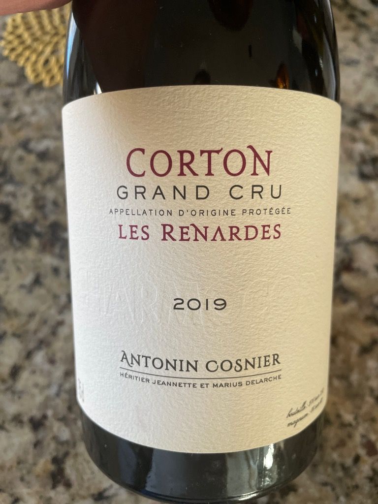 2019 Antonin Cosnier Corton-Les Renardes, France, Burgundy, Côte de ...