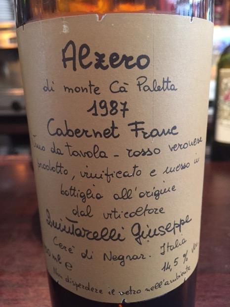 1988 Giuseppe Quintarelli Cabernet Franc Alzero, Italy, Veneto, Vino da ...