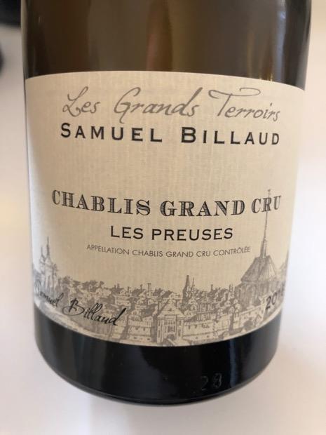 2016 Samuel Billaud Chablis Grand Cru Les Preuses, France, Burgundy ...