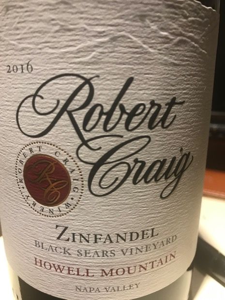 2016 Robert Craig Zinfandel Black Sears Vineyard, USA, California, Napa ...