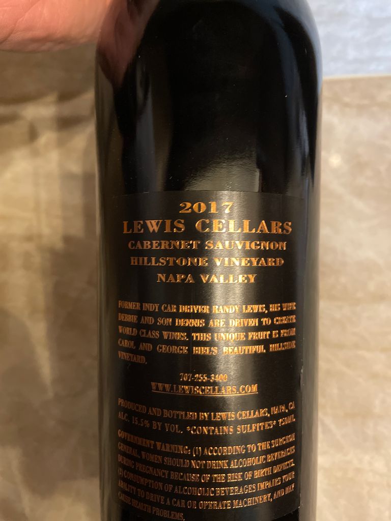 2017 Lewis Cellars Cabernet Sauvignon Hillstone Vineyard, USA ...
