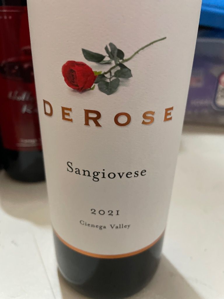 2021 DeRose Sangiovese, USA, California, Central Coast, Cienega Valley ...