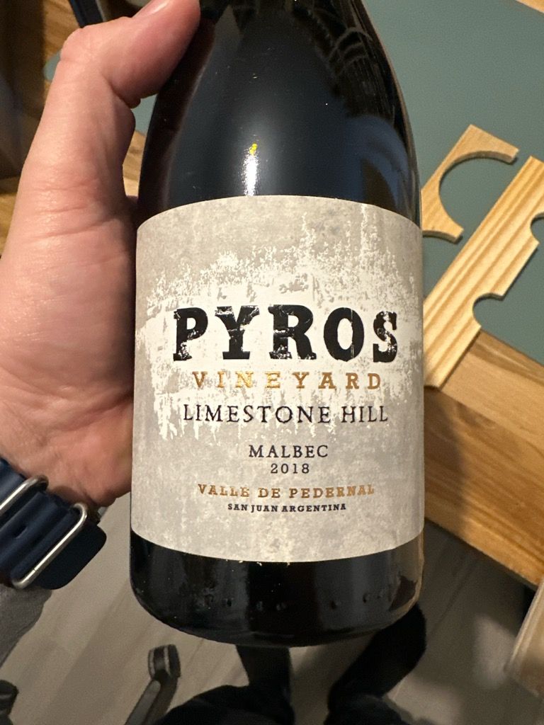 2018 Pyros Malbec limestone hill, Argentina, San Juan - CellarTracker