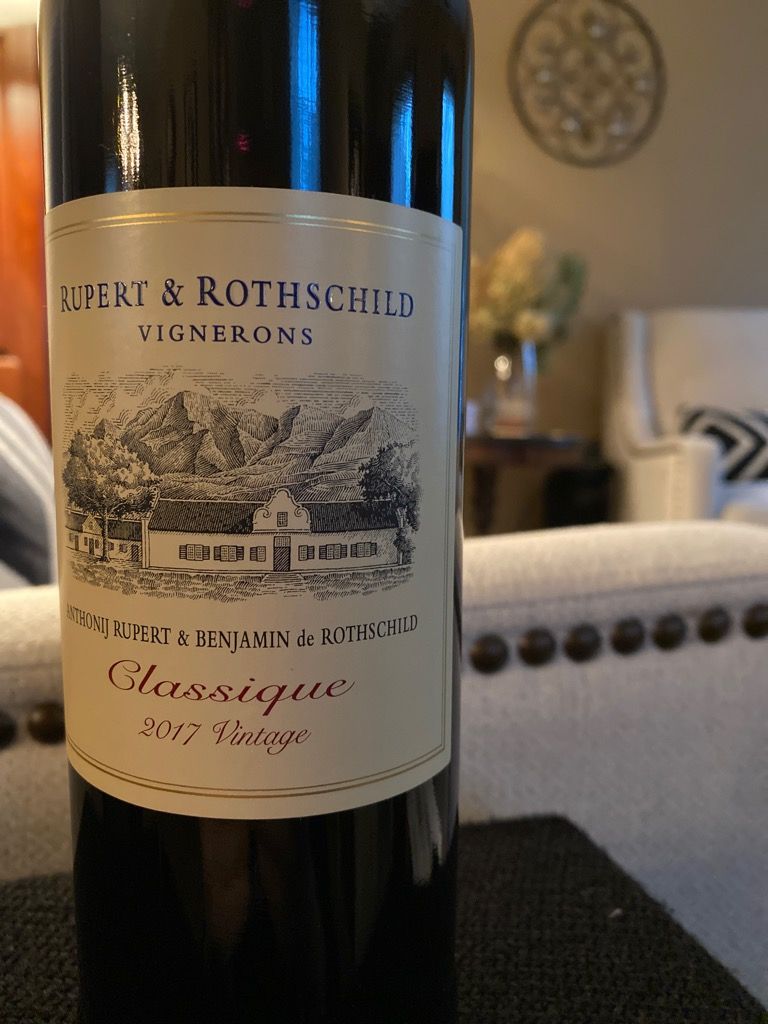 2017 Rupert & Rothschild Classique, South Africa, Coastal Region ...