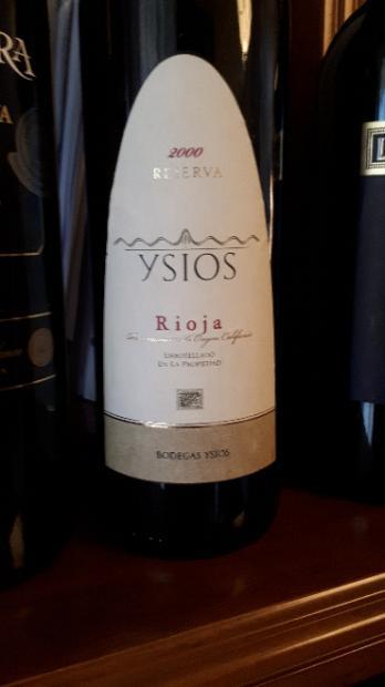 2000 Ysios Rioja Reserva, Spain, La Rioja, Rioja - CellarTracker