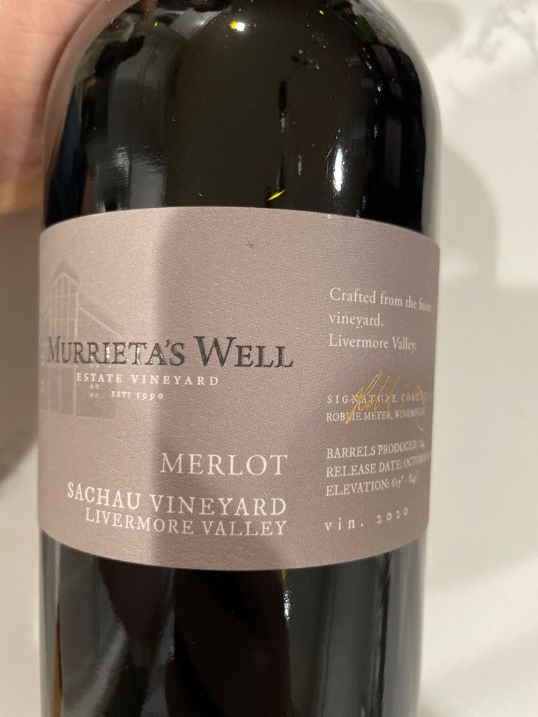 2020 Murrieta's Well Merlot Sachau Vineyard, USA, California, San ...