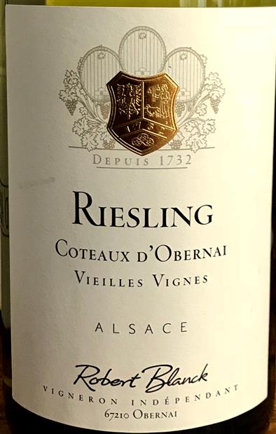 2017 Robert Blanck Riesling Coteaux D'Obernai Vieilles Vignes, France ...