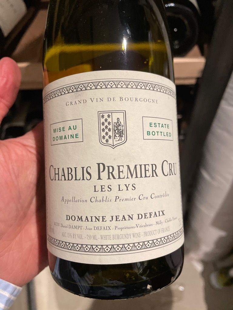 2018 Jean Defaix Domaine Chablis 1er Cru Les Lys, France, Burgundy ...