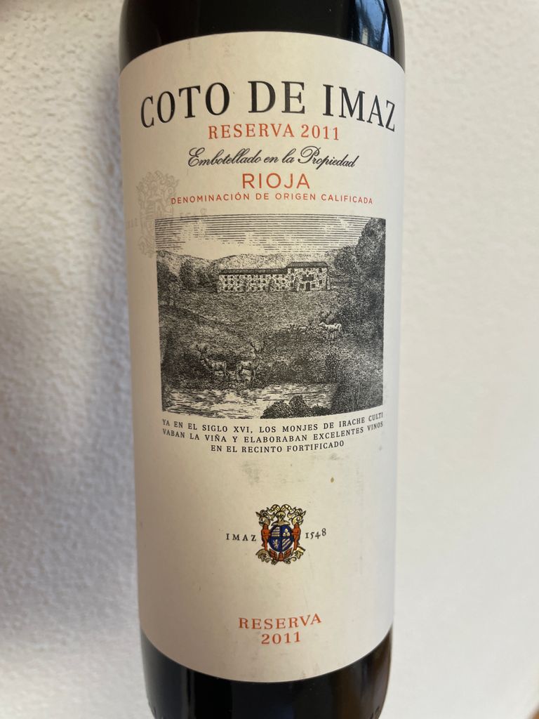 2011 Bodegas El Coto Rioja Coto de Imaz Reserva, Spain, La Rioja, Rioja ...