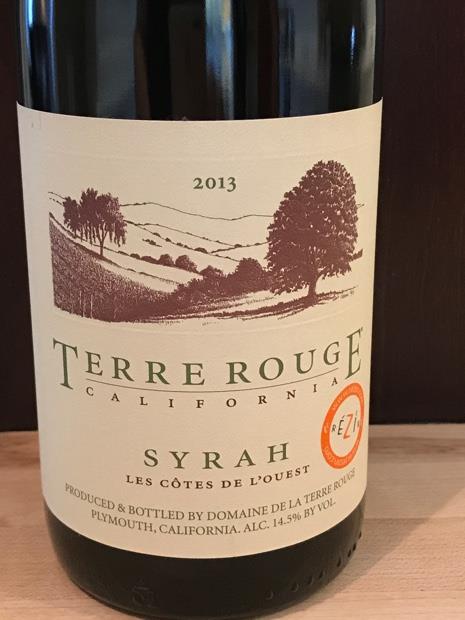 2013 Domaine de la Terre Rouge Syrah Les Cotes de l'Ouest, USA ...