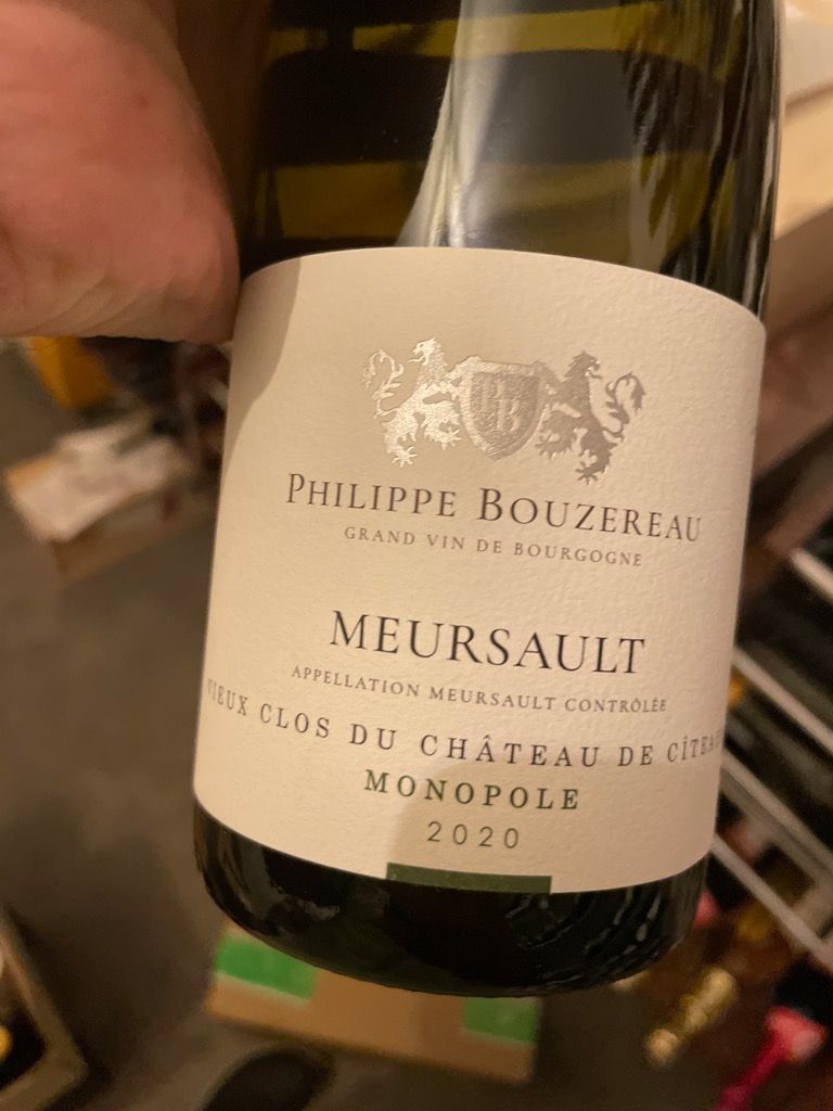 2020 Philippe Bouzereau Meursault Vieux Clos du Château de Citeaux ...