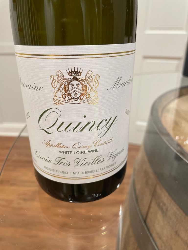 2023 Domaine Mardon Quincy Très Vieilles Vignes, France, Loire Valley ...