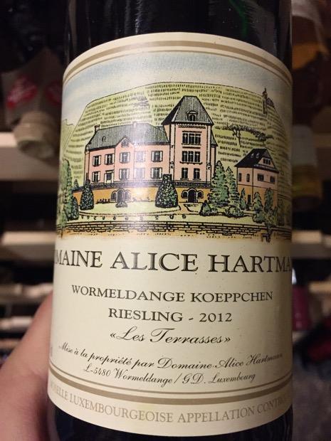 2011 Domaine Alice Hartmann Riesling Les Terrasses Wormeldange ...