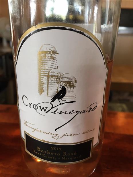 2015 Crow Vineyard Barbera Barbera Rose, USA, Maryland, Eastern Shore ...