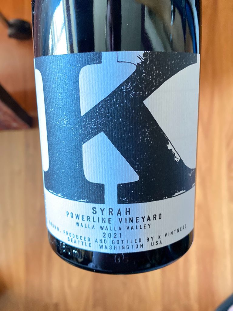 2021 K Vintners Syrah Powerline Vineyard, USA, Washington, Columbia ...