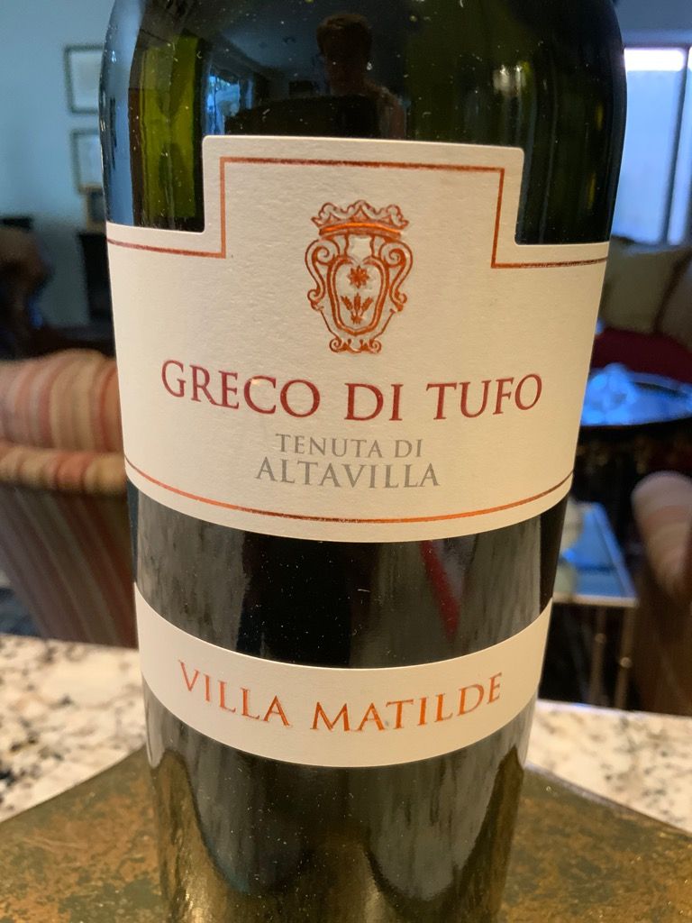 2018 Villa Matilde Greco di Tufo Tenuta di Altavilla, Italy, Campania ...