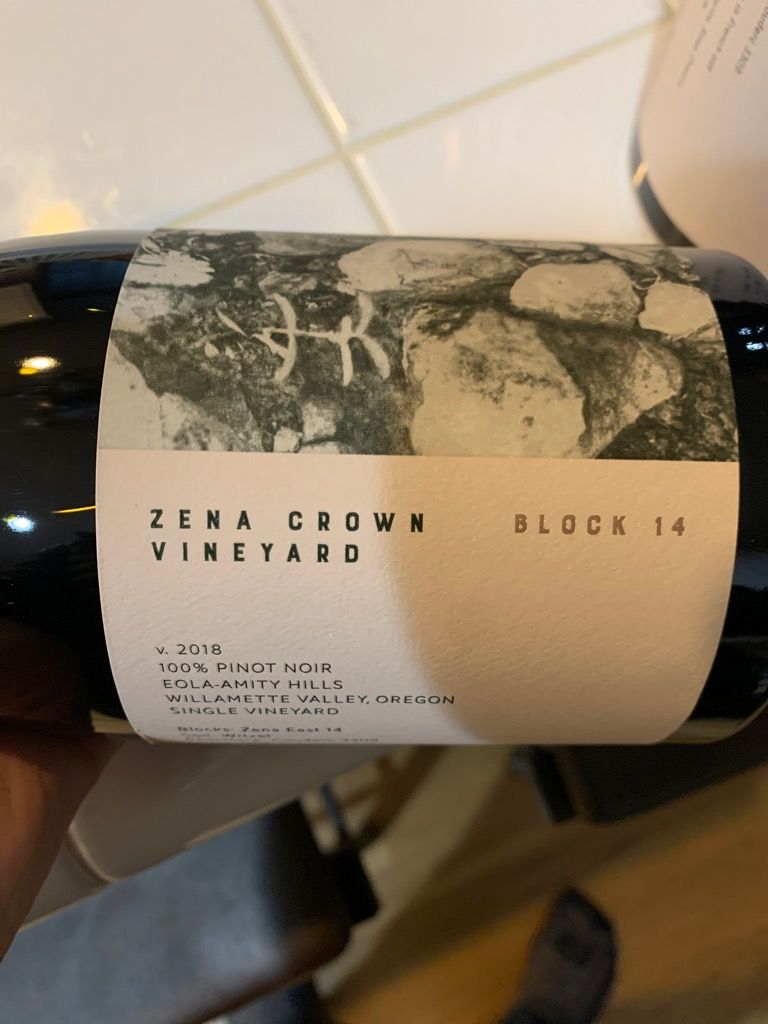 2018 Zena Crown Vineyard Pinot Noir Block 14, USA, Oregon, Willamette ...