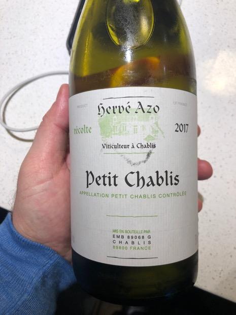 2016 Domaine Hervé Azo Petit Chablis, France, Burgundy, Chablis, Petit ...
