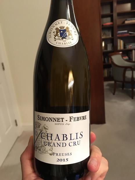 2014 Simonnet-Febvre Chablis Grand Cru Les Preuses, France, Burgundy ...