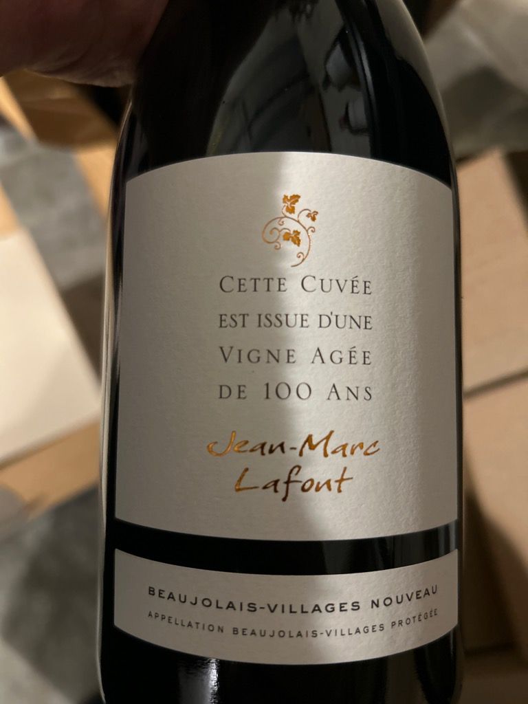 2023 Jean-Marc Lafont Beaujolais-Villages Nouveau Réserve de Bel-Air ...