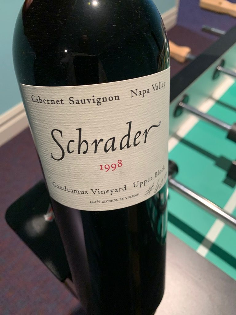 1995 Schrader Cellars Cabernet Sauvignon Upper Block Gaudeamus Vineyard ...