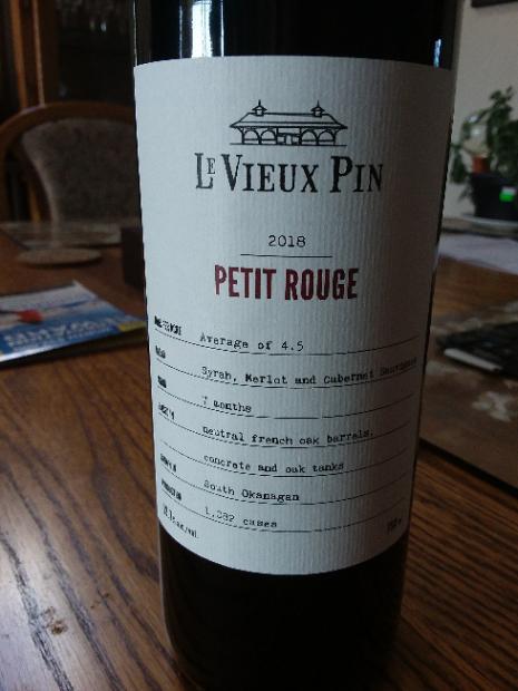 2018 Le Vieux Pin Petit Rouge, Canada, British Columbia, Okanagan ...