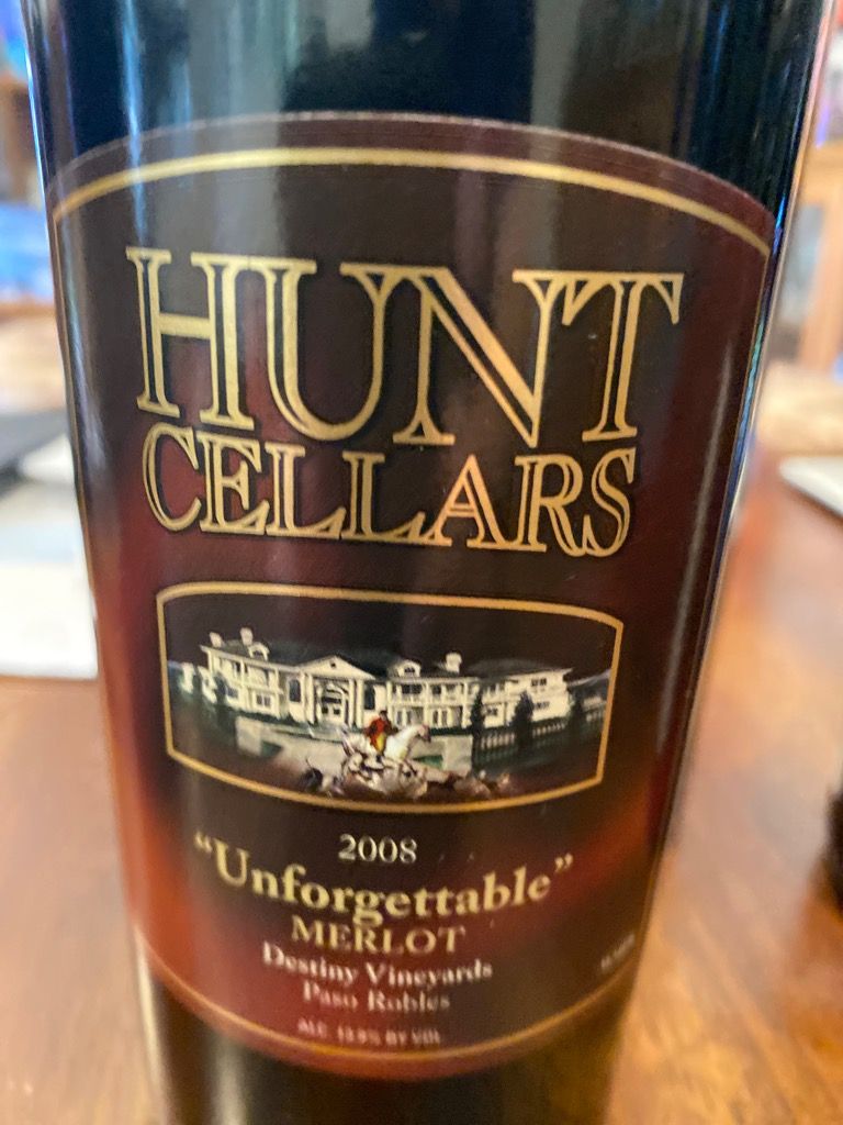 2008 Hunt Cellars Merlot Unforgettable, USA, California, Central Coast ...