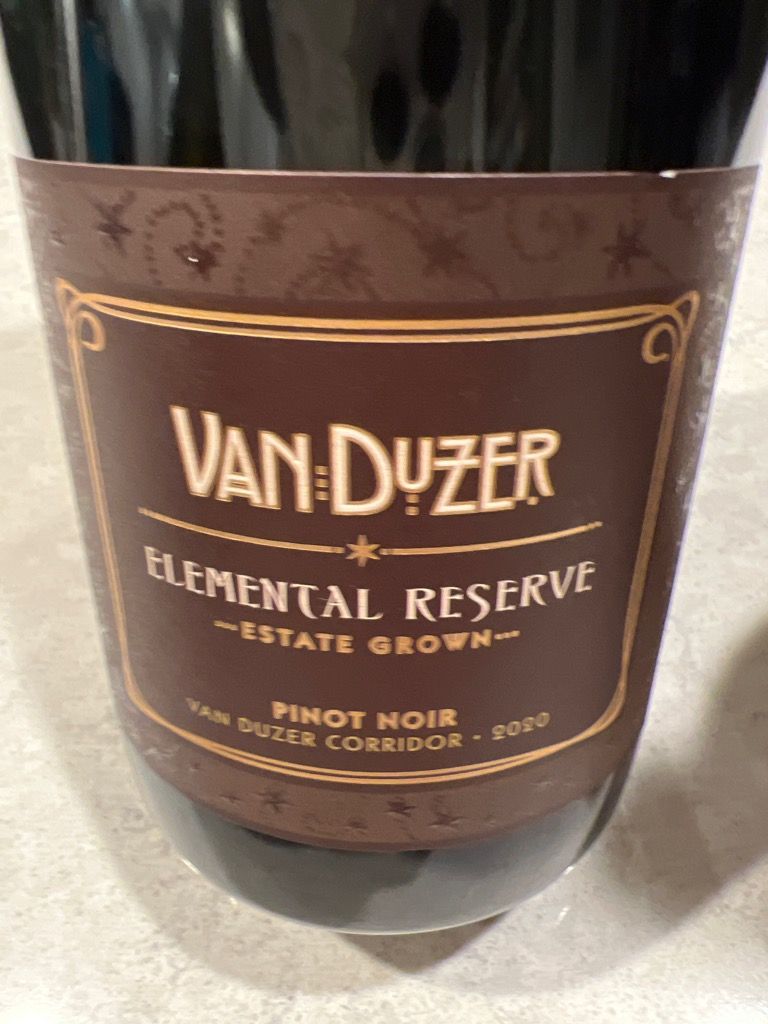 2020 Van Duzer Pinot Noir Elemental Reserve, USA, Oregon, Willamette ...