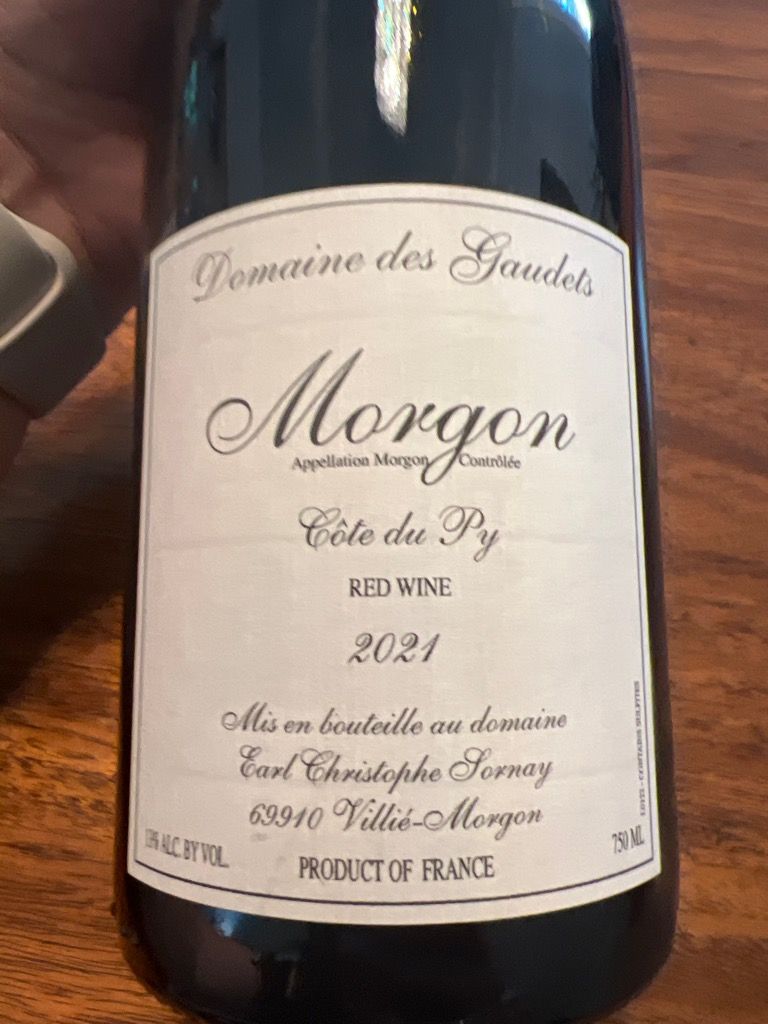2021 Domaine des Gaudets Morgon Côte du Py, France, Burgundy ...
