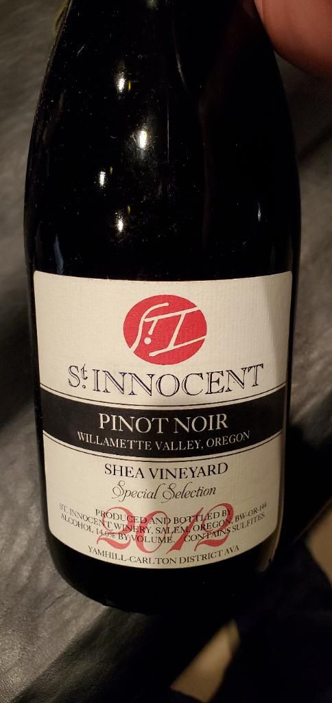 2012 St. Innocent Pinot Noir Special Selection Shea Vineyard, USA ...