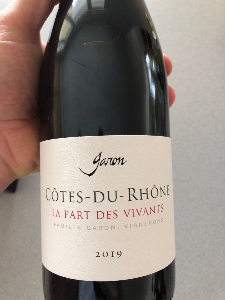 2019 Domaine Garon Côtes du Rhône La Part des Vivants, France, Rhône ...