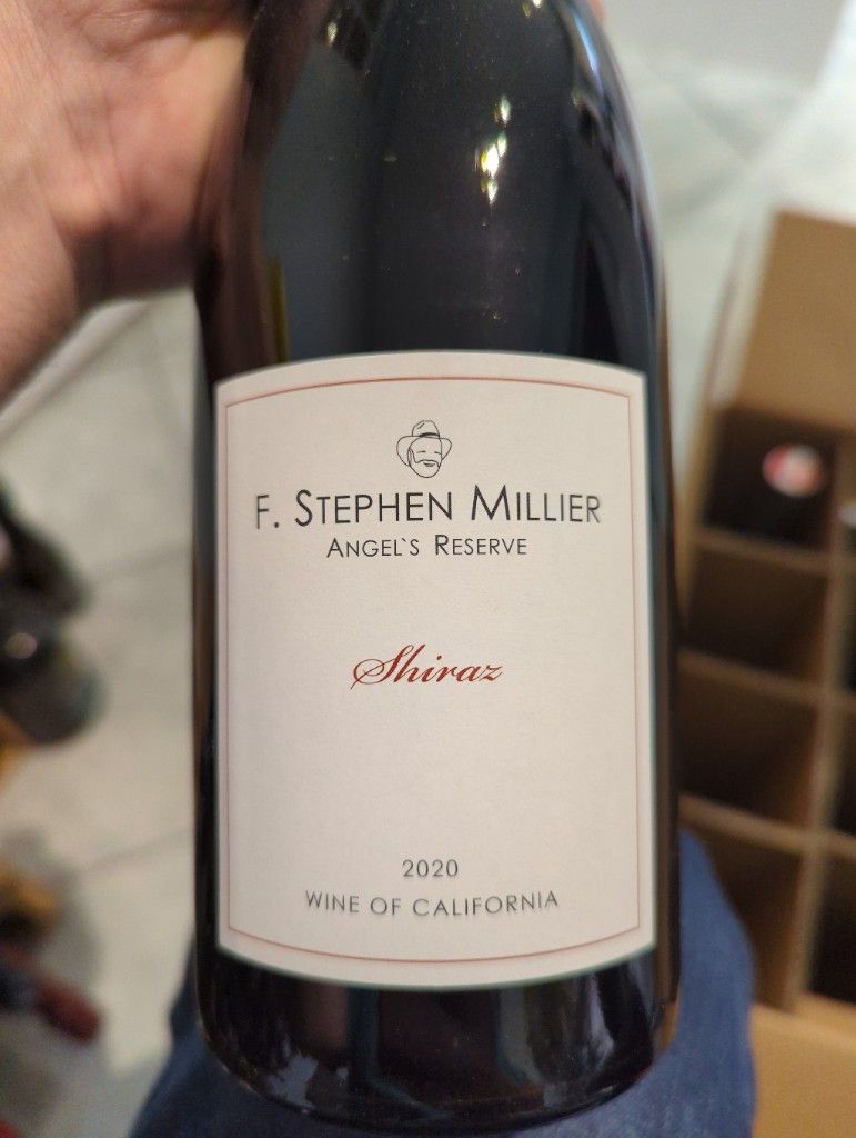2020 F. Stephen Millier Shiraz Angel's Reserve, USA, California ...