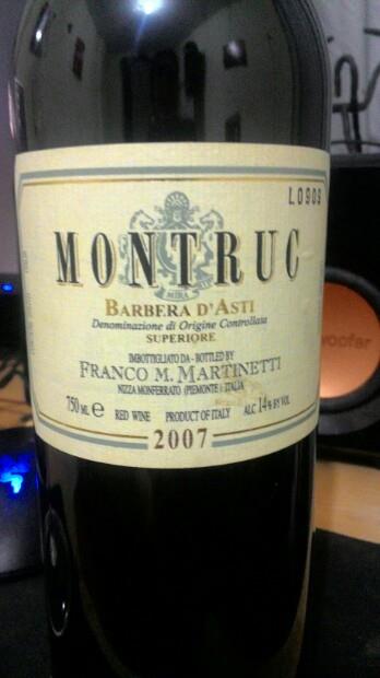 2007 Franco M. Martinetti Barbera d'Asti Superiore Montruc, Italy ...