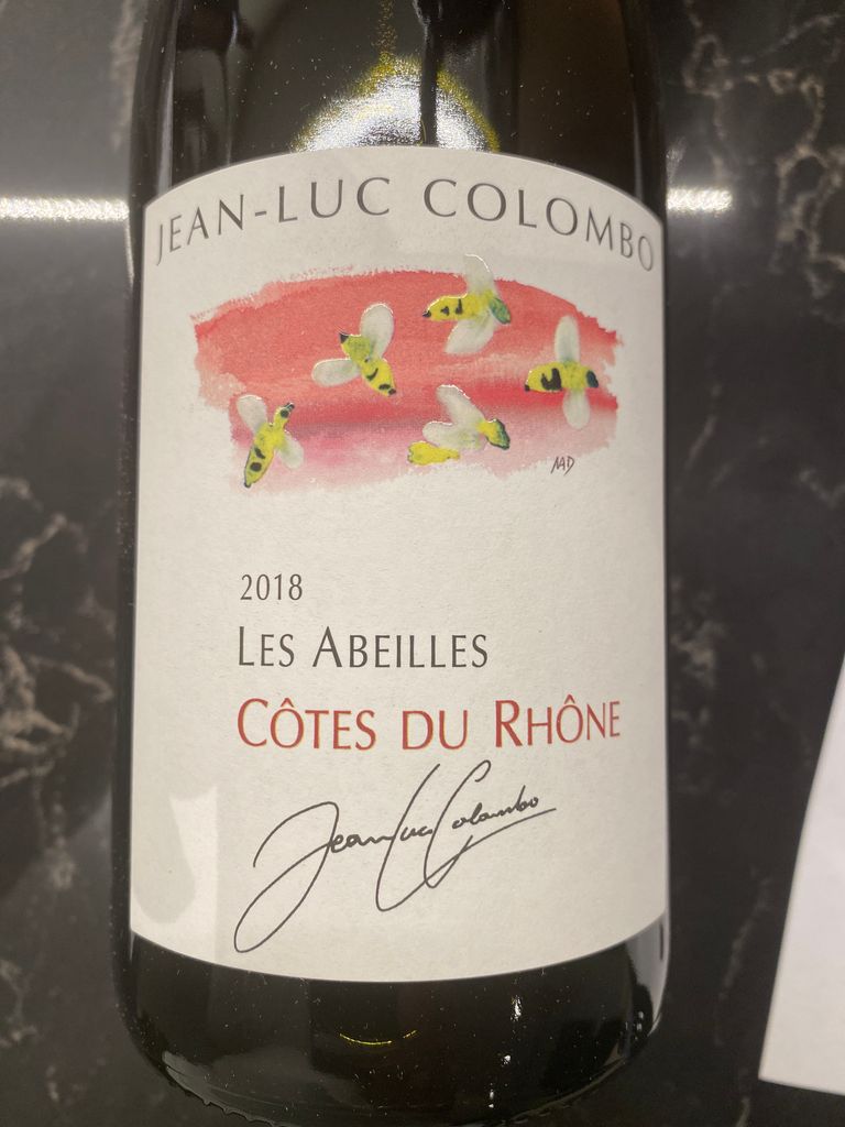 2018 Jean-Luc Colombo Côtes du Rhône Les Abeilles, France, Rhône ...