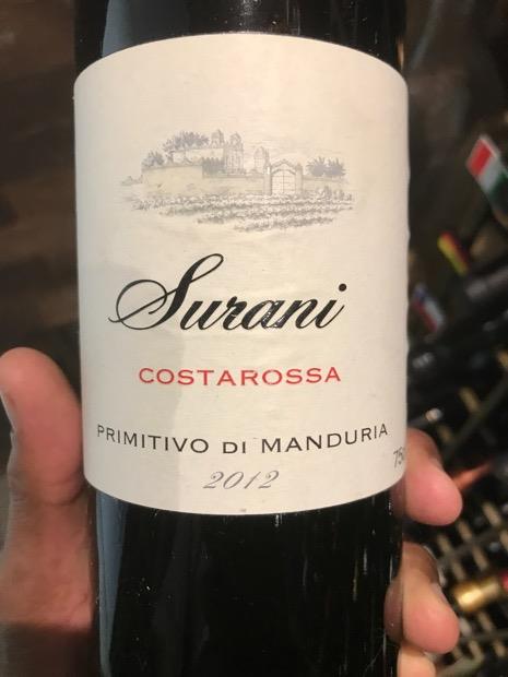 2012 Surani Primitivo di Manduria Costarossa, Italy, Puglia, Primitivo ...