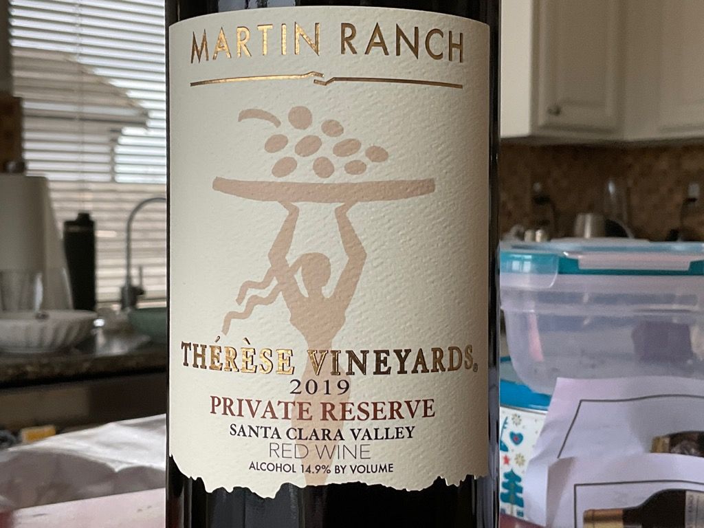 2019 Martin Ranch Winery Thérèse Vineyards Private Reserve Victoria ...