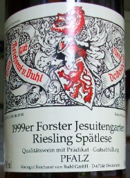 1999 Reichsrat Von Buhl Forster Jesuitengarten Riesling Spätlese, Germany, Pfalz - CellarTracker