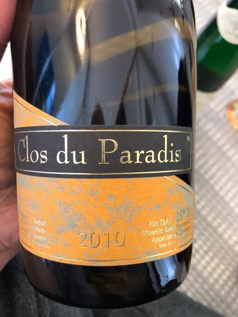 2010 Caves Albert Duhr (Château Pauqué) Auxerrois Blanc Clos du Paradis ...