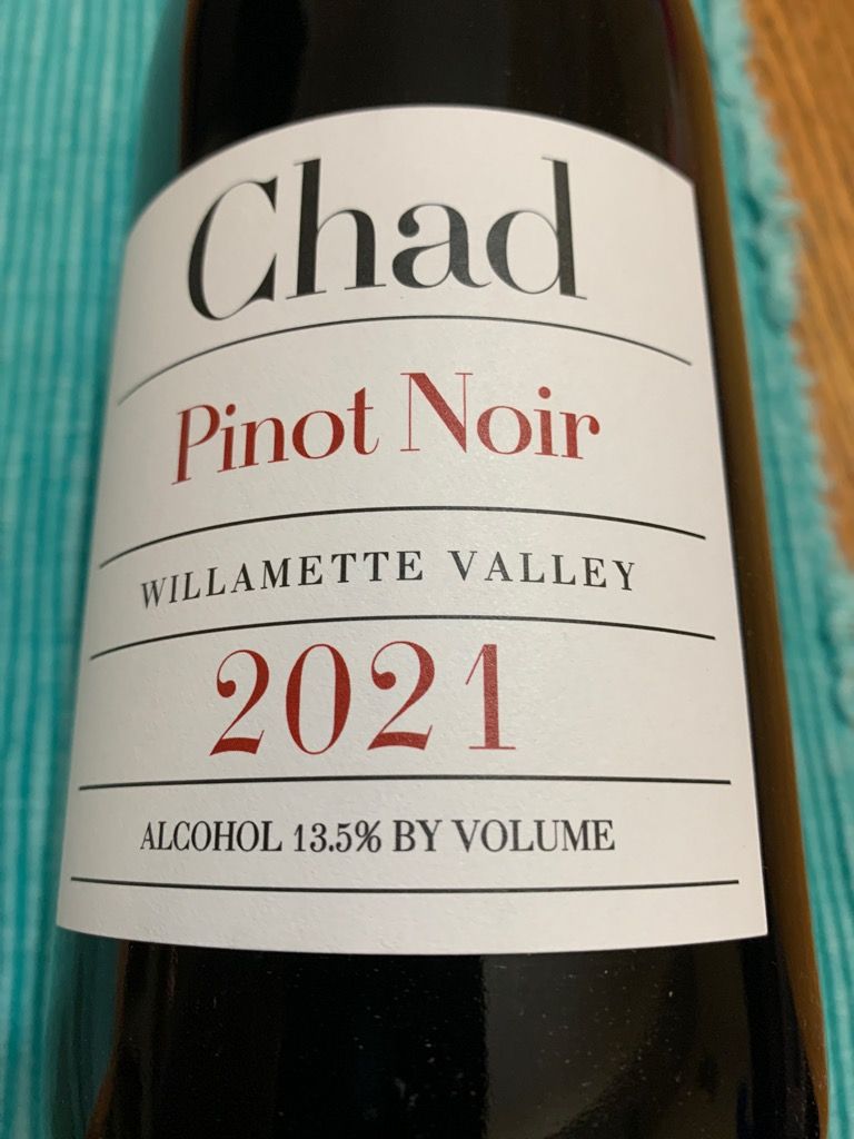 2021 Chad Pinot Noir Willamette Valley, USA, Oregon, Willamette Valley ...