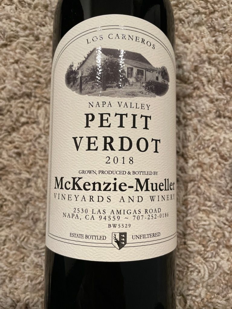 2018 McKenzie-Mueller Petit Verdot, USA, California, Napa Valley ...
