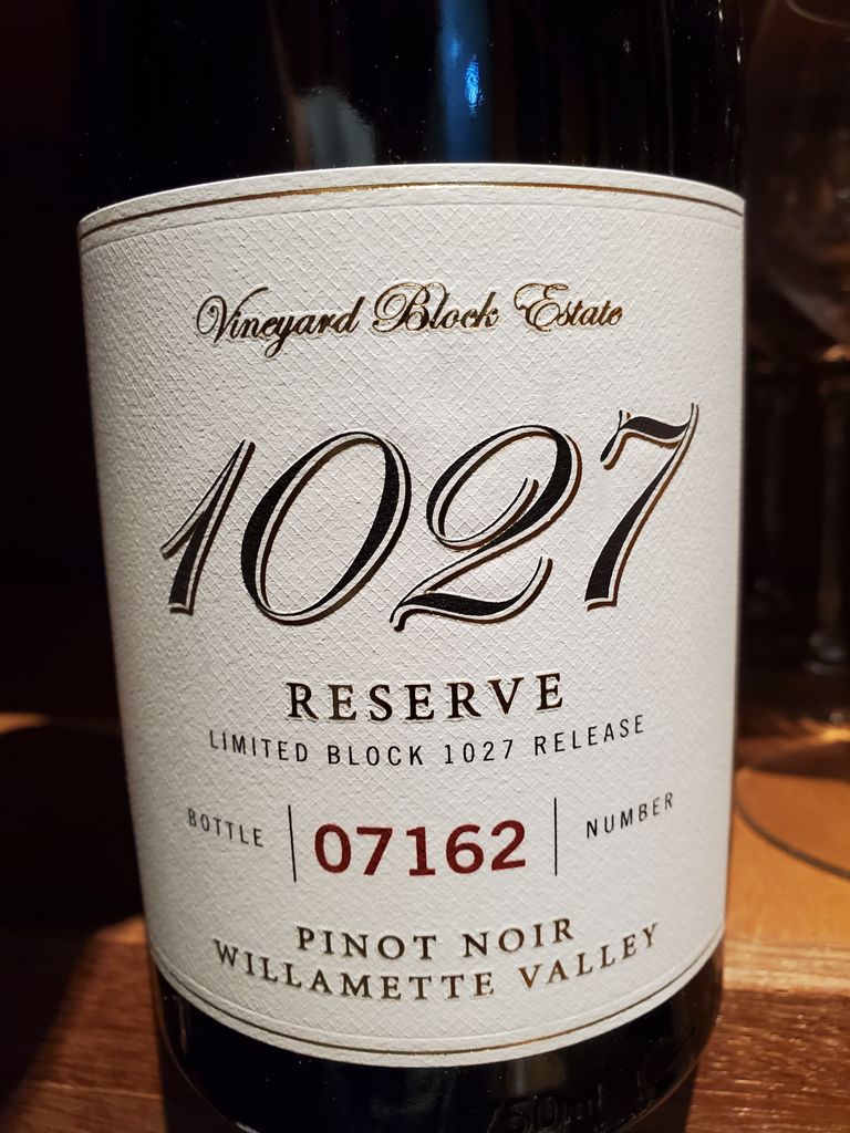2016 Vineyard Block Estate Pinot Noir Block 1027 Reserve, USA, Oregon ...