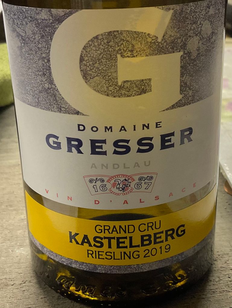 2019 Domaine Gresser Riesling Kastelberg, France, Alsace, Alsace Grand ...