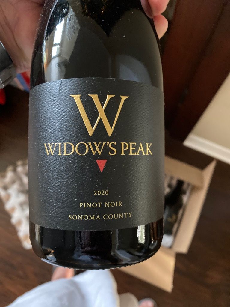2020 Beau Vigne Pinot Noir Widows Peak, USA, California, Sonoma County ...