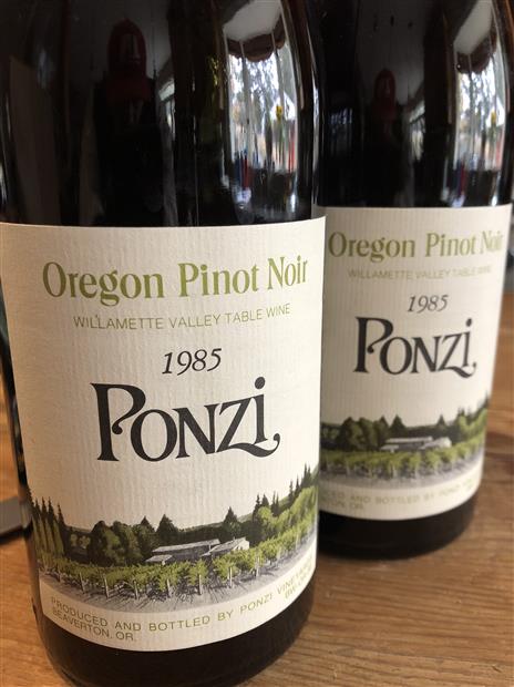 1985 Ponzi Vineyards Pinot Noir, USA, Oregon, Willamette Valley ...