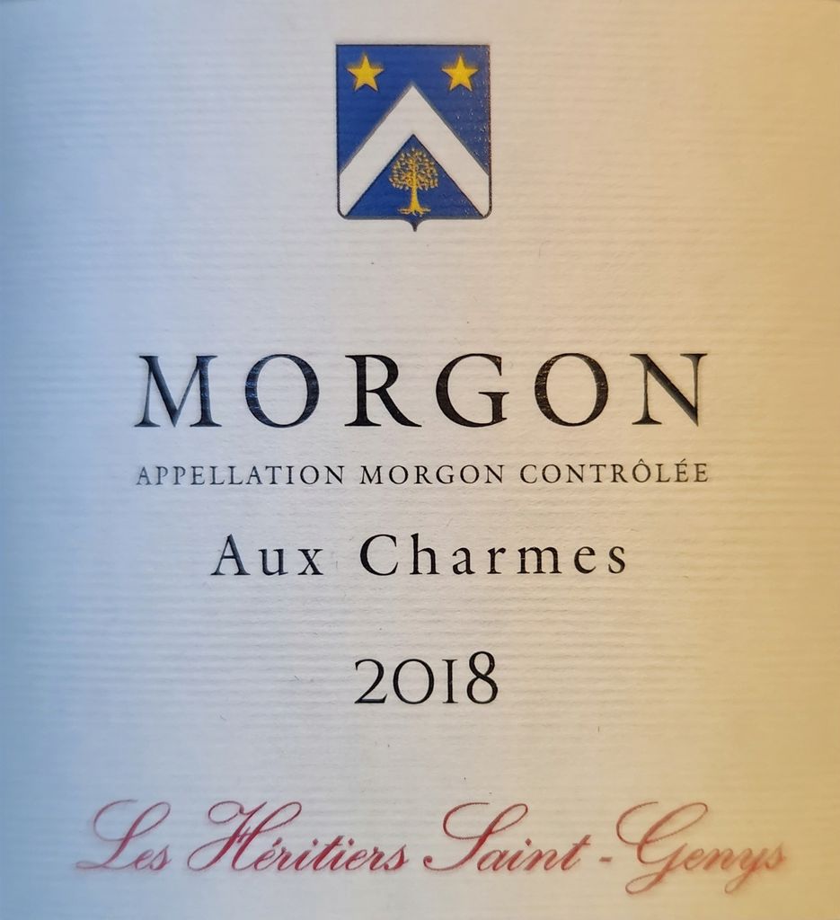 2018 Les Héritiers Saint-Genys Morgon Aux Charmes, France, Burgundy ...