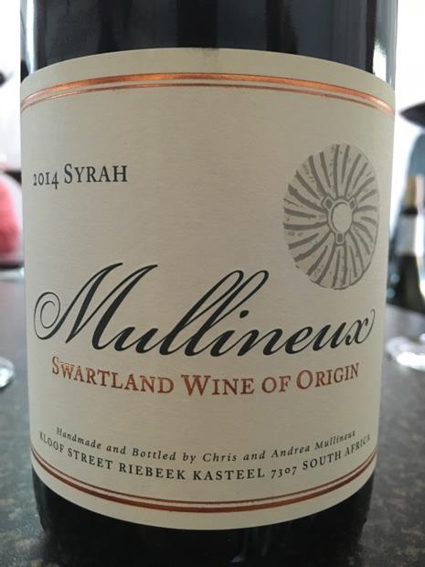 2014 Mullineux Syrah, South Africa, Coastal Region, Swartland - CellarTracker