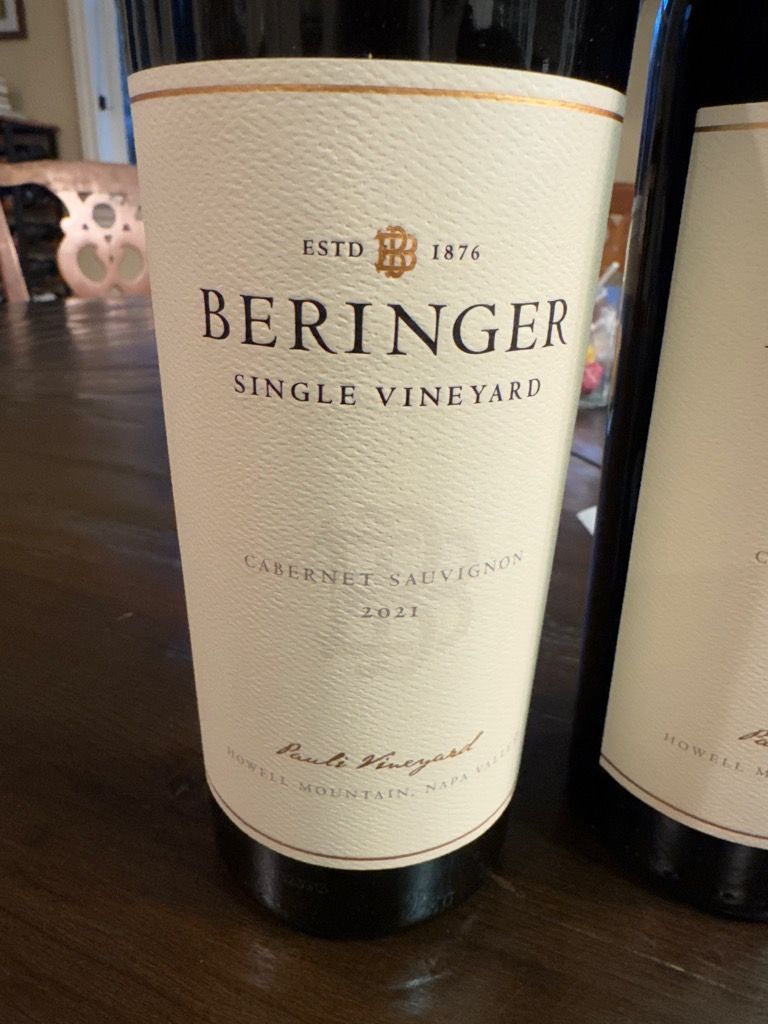 2021 Beringer Vineyards Cabernet Sauvignon Pauli Single Vineyard, USA ...