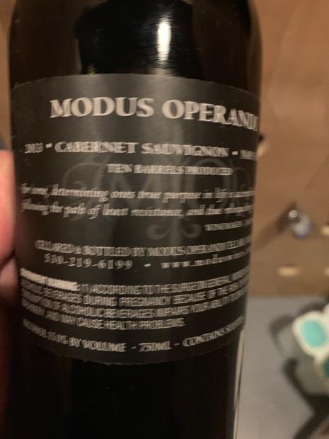 2014 Modus Operandi Cellars Antithesis, USA, California, Napa Valley ...