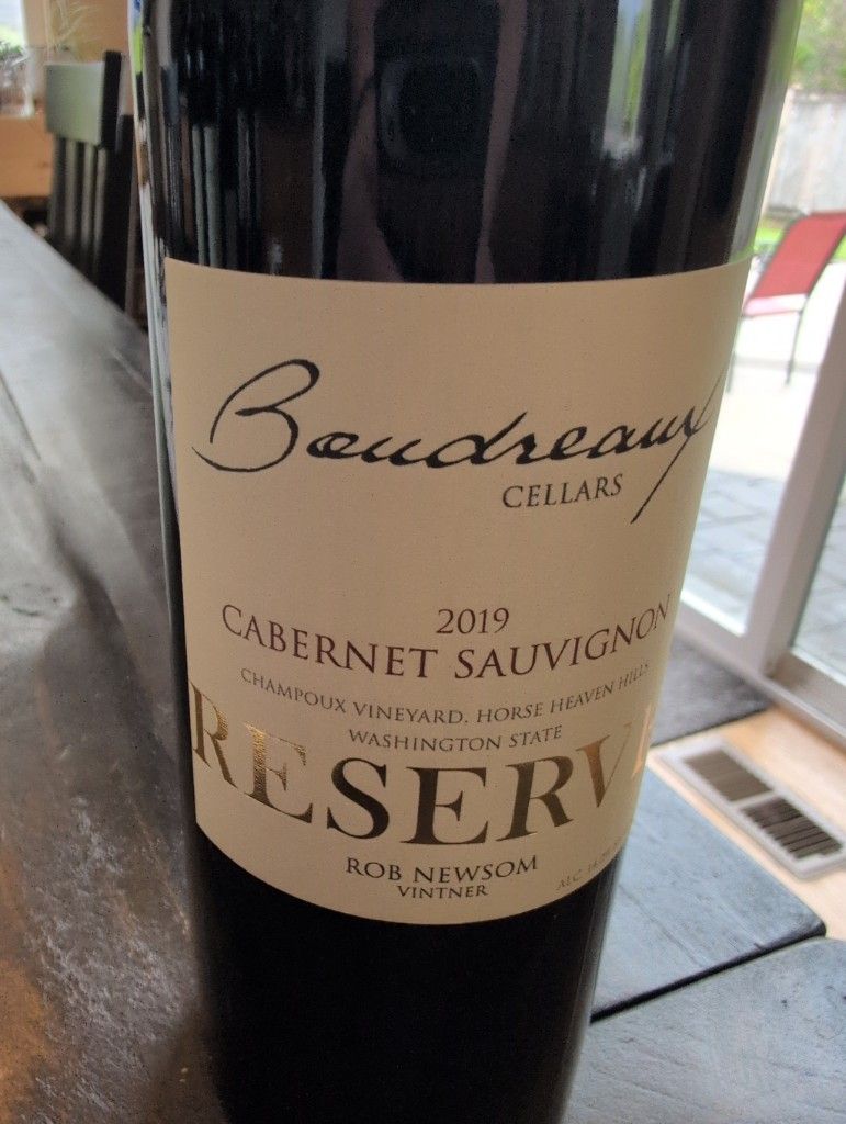 2019 Boudreaux Cellars Cabernet Sauvignon Reserve Champoux Vineyard ...